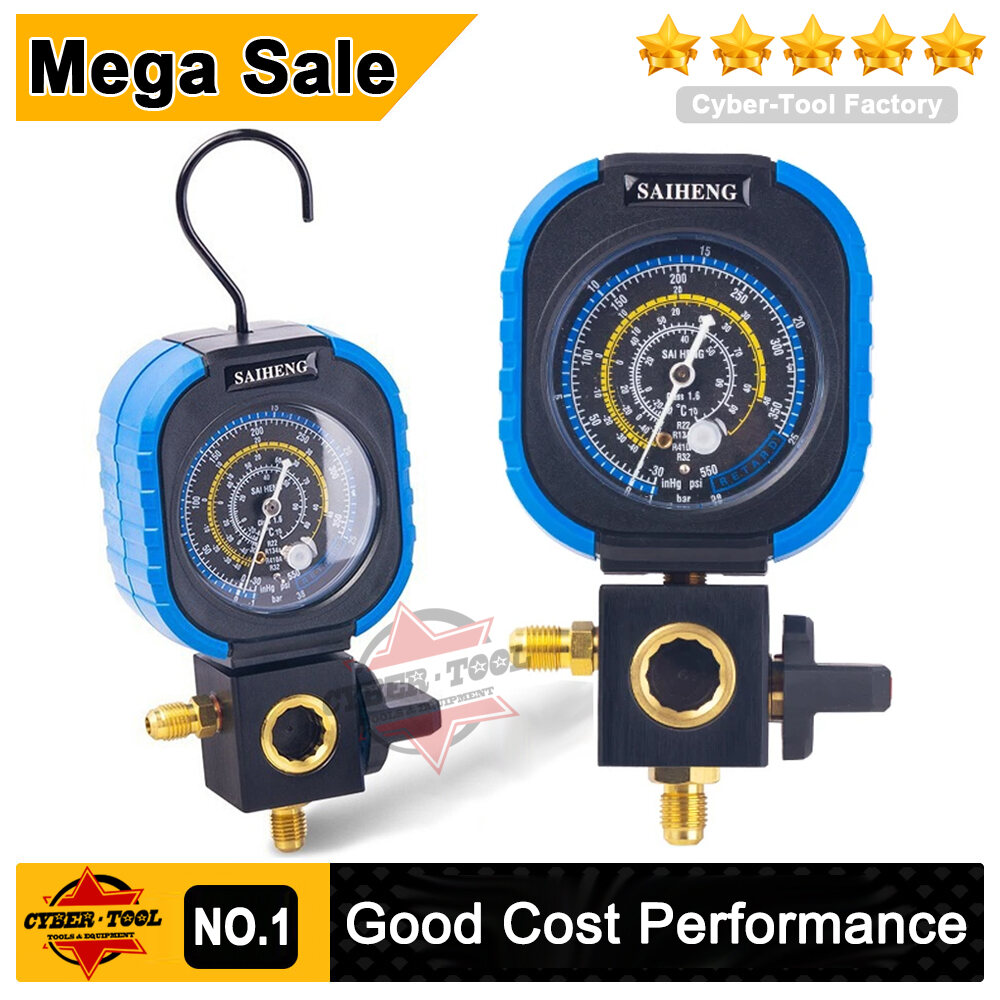 Single Manifold Gauge Air Conditioner Pressure Manometer R22/R134/R410 ...