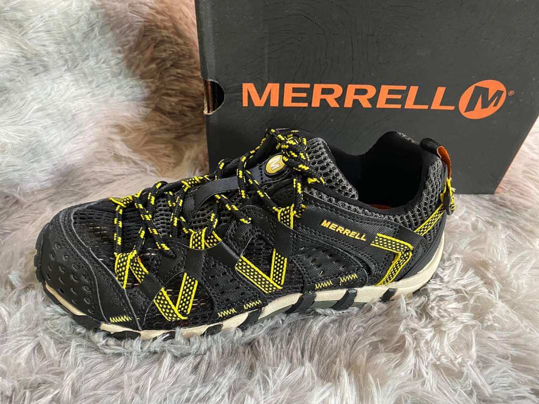 MERRELL MENS AIR CUSHION SHOES BLACK YELLOW LACE | Lazada PH