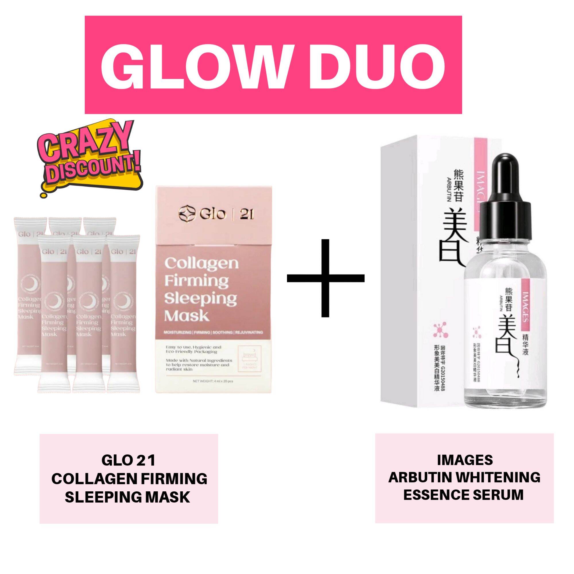 [GLOW DUO] Glo 21 Collagen Rejuvenating Sleeping Mask + Arbutin ...