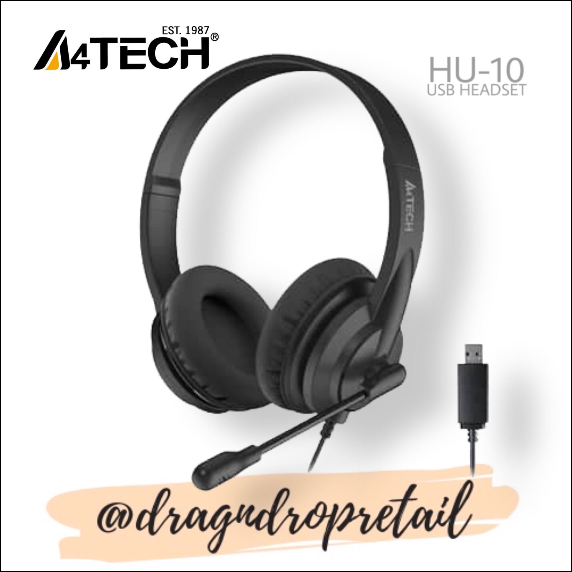 A4TECH HU-10 High Performance USB Headset Headphone with Noise ...