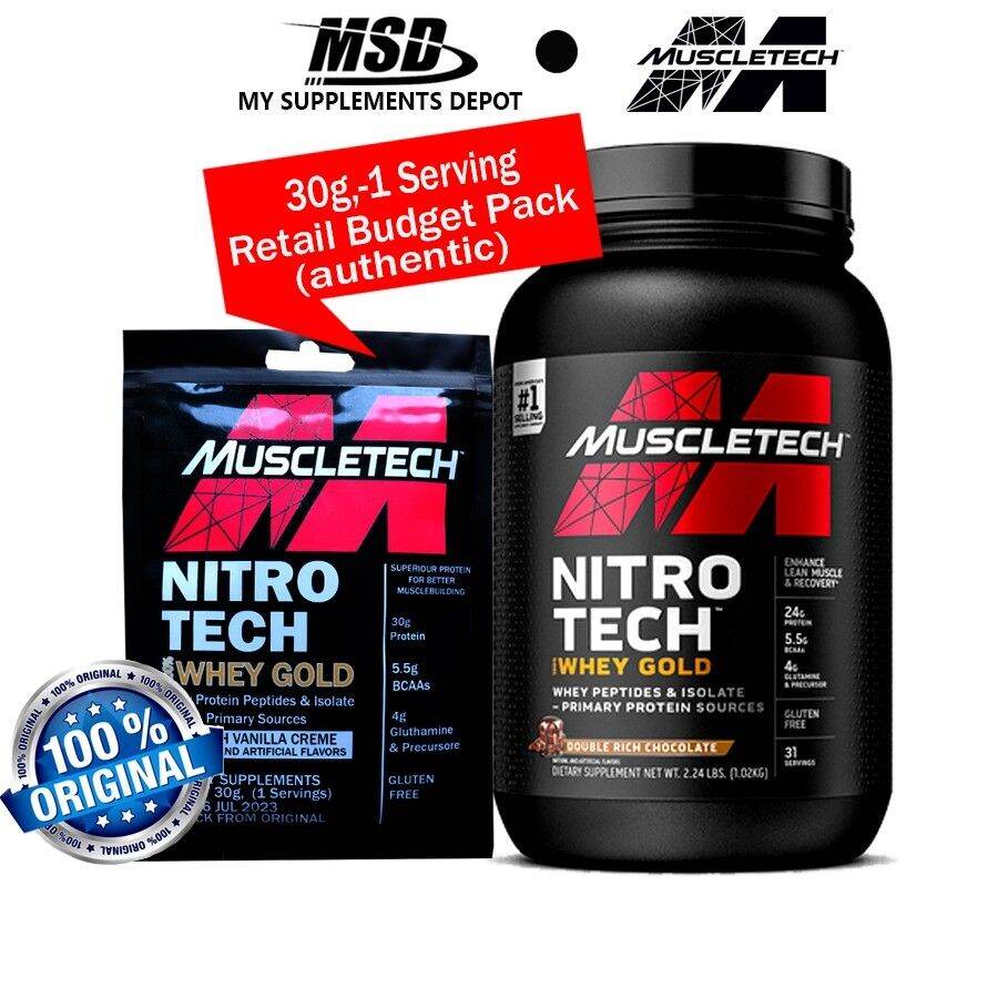 Muscletech Nitrotech Whey Gold - Whey Protein Isolates 30g, 1 Serving ...