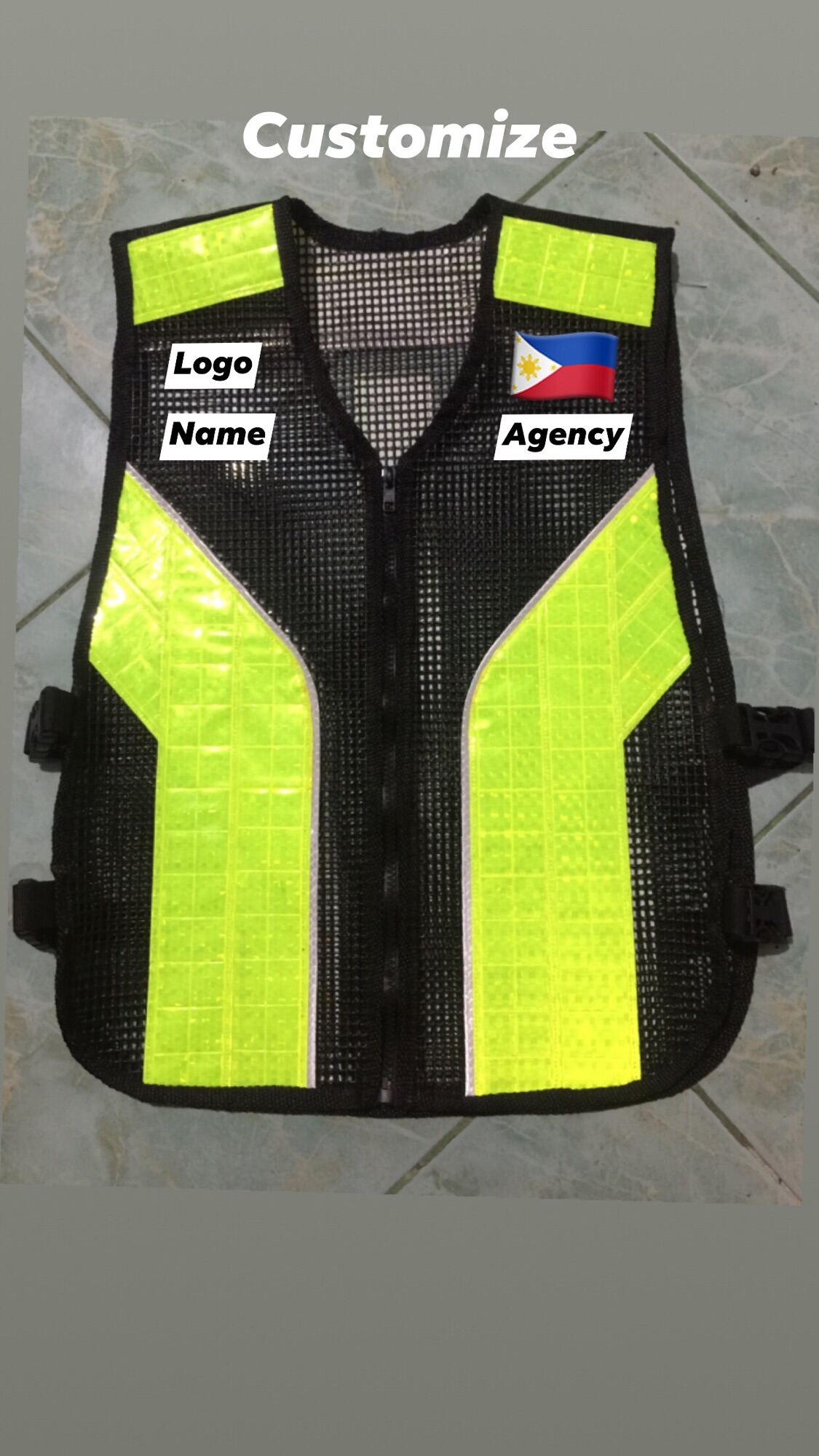 Customize reflective reflectorize vest for security police / traffic ...