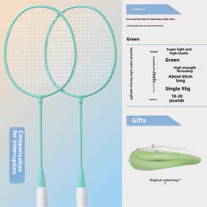 Badminton Racket Double Racket Set, Free Package Double Shot Badminton ...