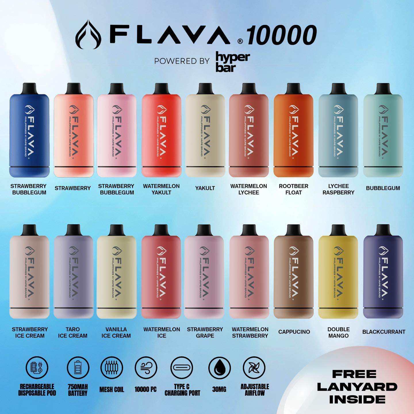 Flava Hyperbar 10000 Disposable Legit 750 mAh Battery | Lazada PH