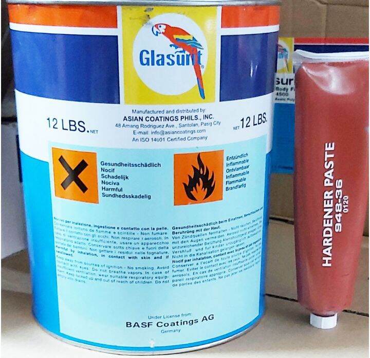 GLASURIT POLYESTER BODY FILLER WITH HARDENER AND SEPERATE HARDENER ...