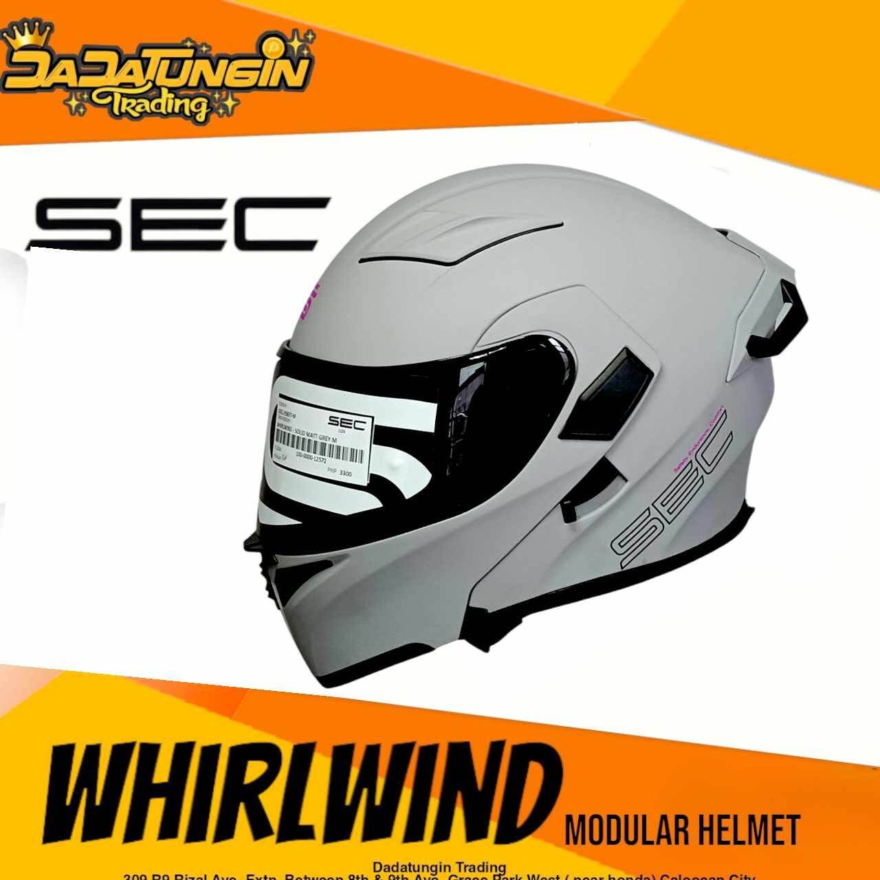SEC Whirlwind Dual Visor Modular Helmet (Free Clear Visor) | Lazada PH
