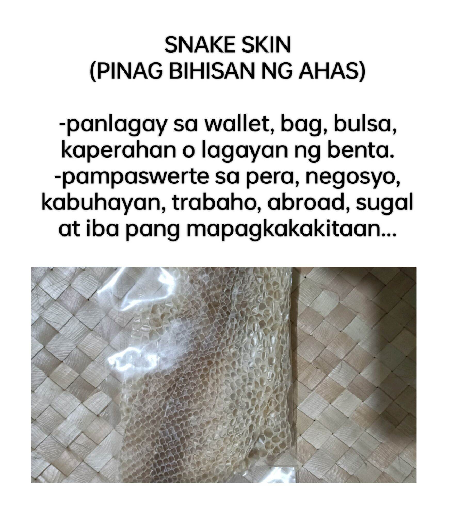 SNAKE SKIN-pinagbihisan ng ahas,panlagay sa wallet swerte sa pera ...