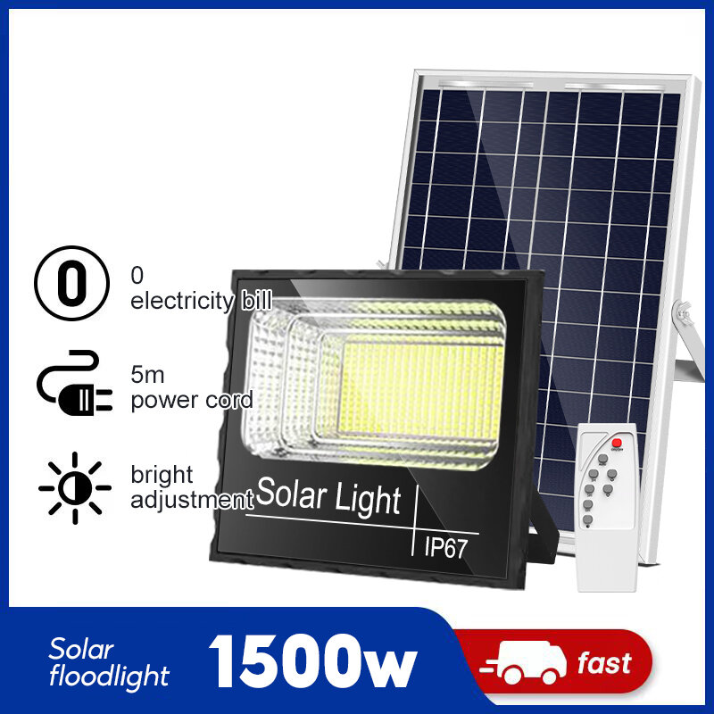 Solar Floodlight 1500W Solar light outdoor waterproof solar street ...