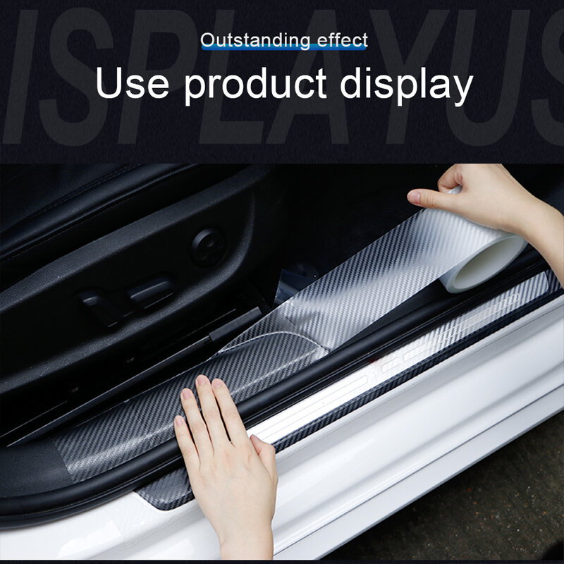 SEAMETAL Carbon Fiber Car Sticker Door Edge Transparent Film Anti ...