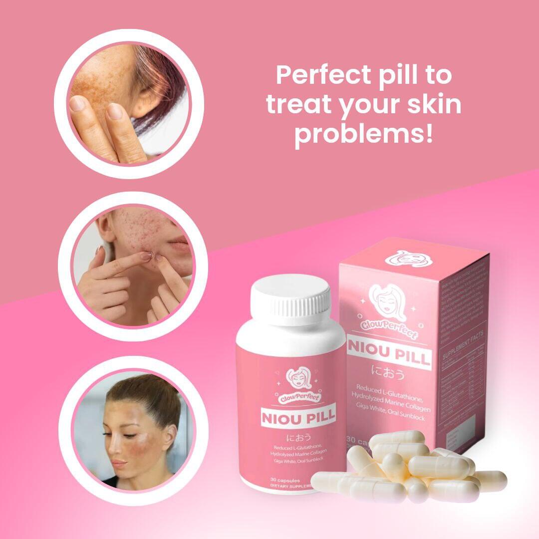 NIOU PILL Glow Perfect / Glutathione & can heal Melasma & Darkspot ...