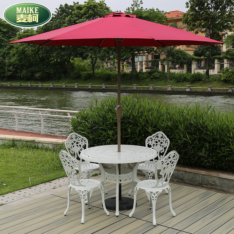 Maike Courtyard Table and Chair Outdoor Dining Tables and Chairs Metal ...