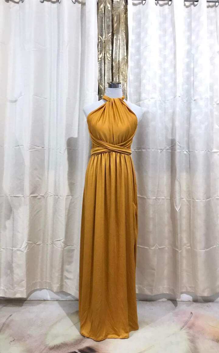 YELLOW GOLD Infinity Dress with Attached Tube floorlength | Lazada PH