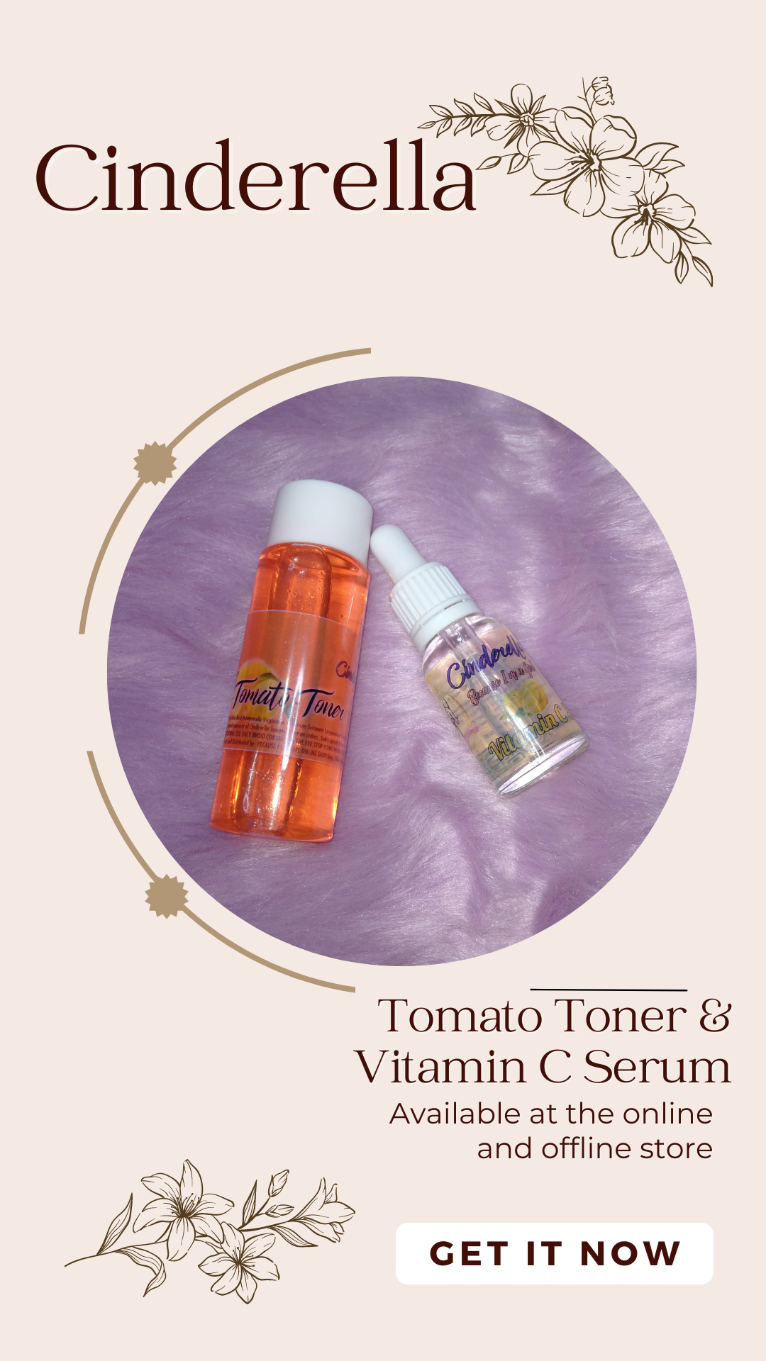 Cinderella Tomato Toner w/ Vitamin C Serum Set