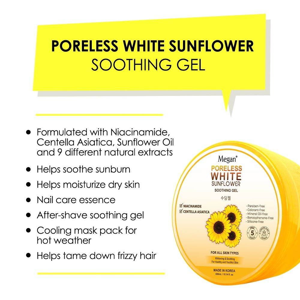 Megan Poreless White Sunflower Oil Toner°Facial Wash°Sunscreen°soothing ...