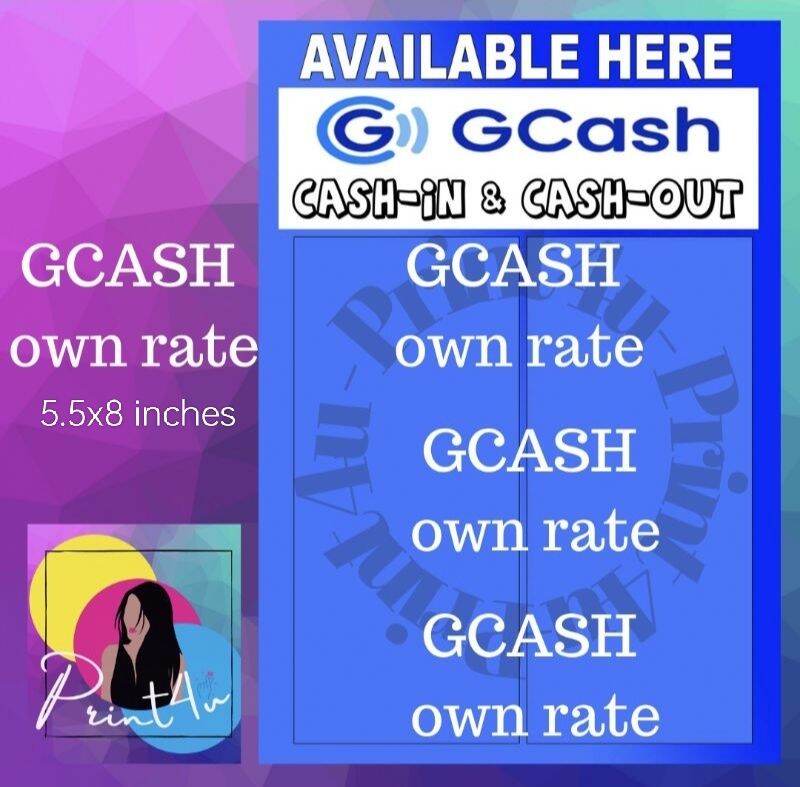 Gcash rates signage for display Laminated waterproof | Lazada PH