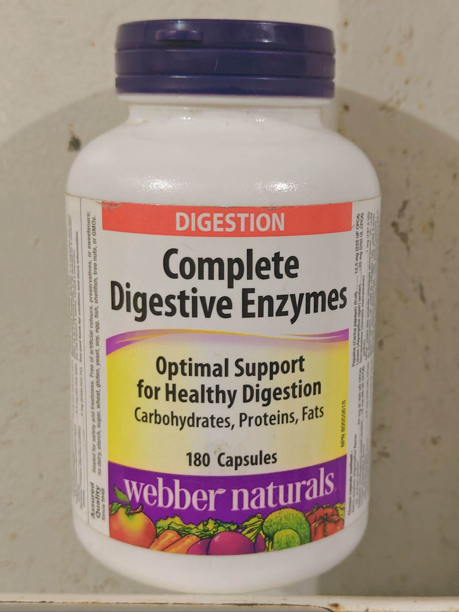 Webber Naturals Complete Digestive enzymes 180 capsule digestion detox ...