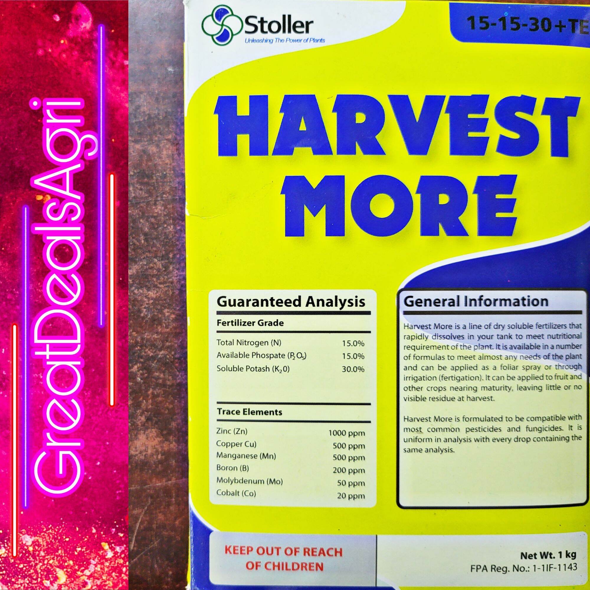 HARVEST MORE 15 15 30 FOLIAR FERTILIZER 1 KG STOLLER PHILIPPINES INC