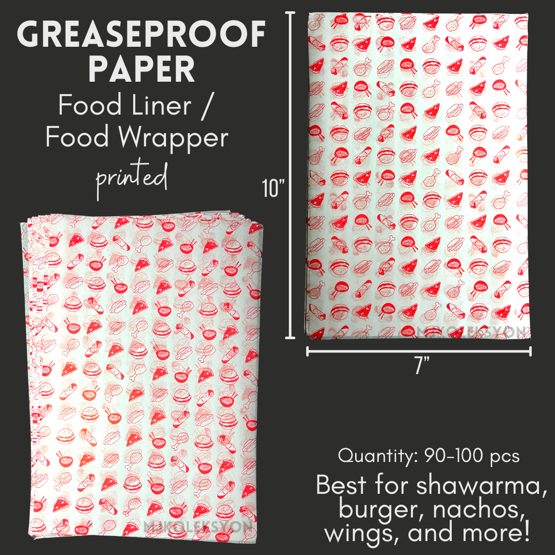 Grease Proof Paper Food Liner Wrapper 100pcs for shawarwa burger nacho ...