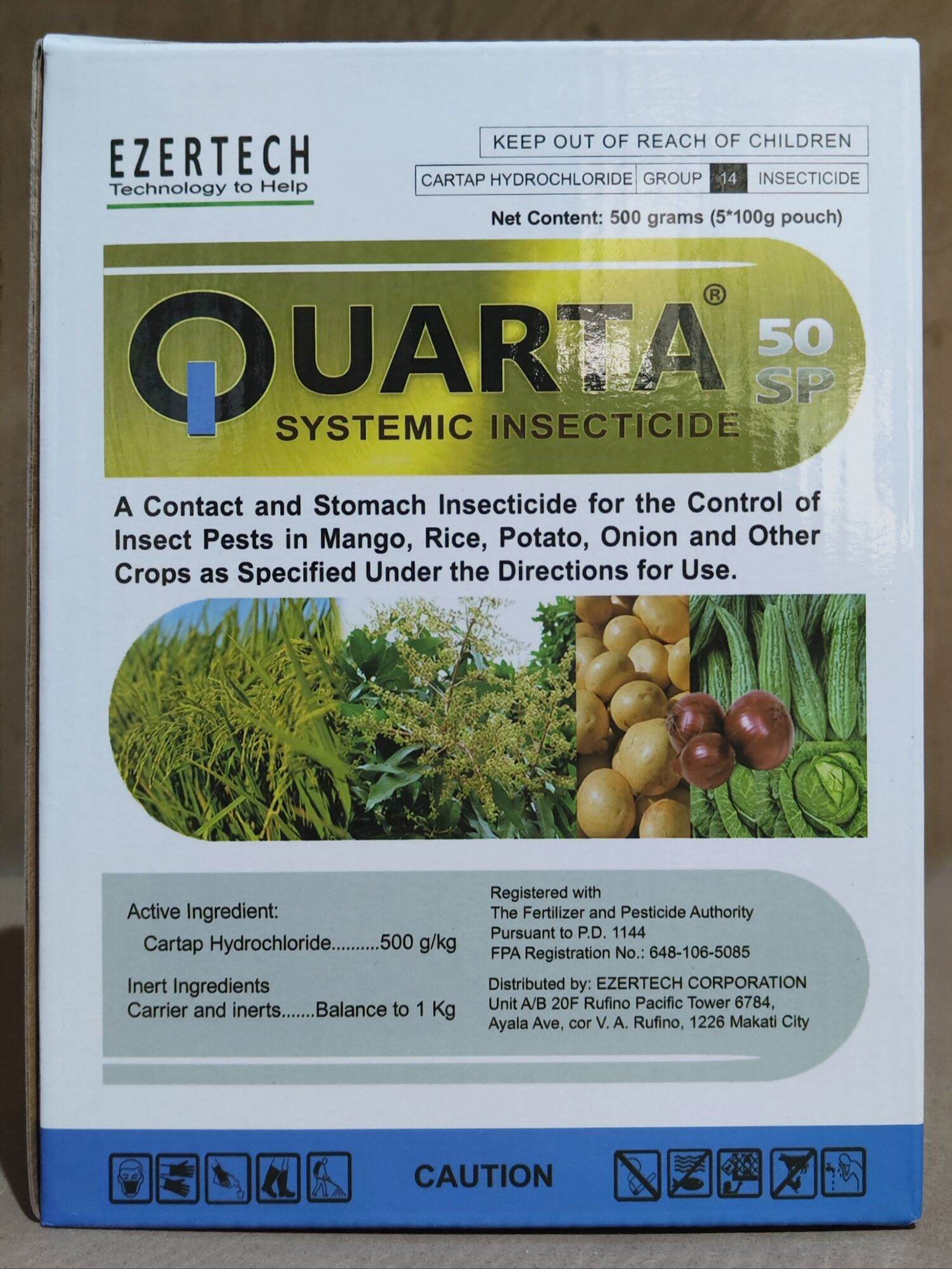 Quarta Cartap 50SP - 1 box(5 Sachet) / Systemic Insecticide / Cartap ...