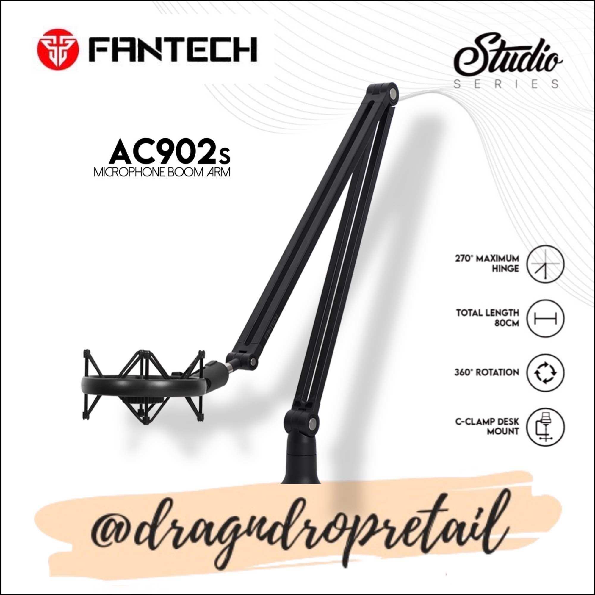 FANTECH AC902s Microphone Boom Arm Clamp Desk Mount Compatible with ...