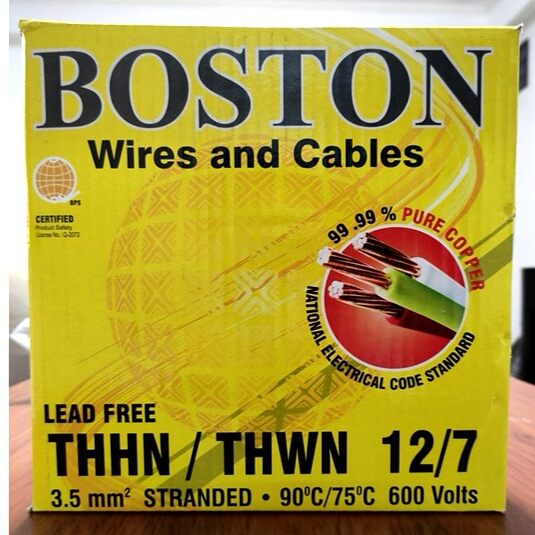 Boston THHN / THWN Stranded Wire 3.5mm² #12/7 (150meters) 12/7 3.5mm ...