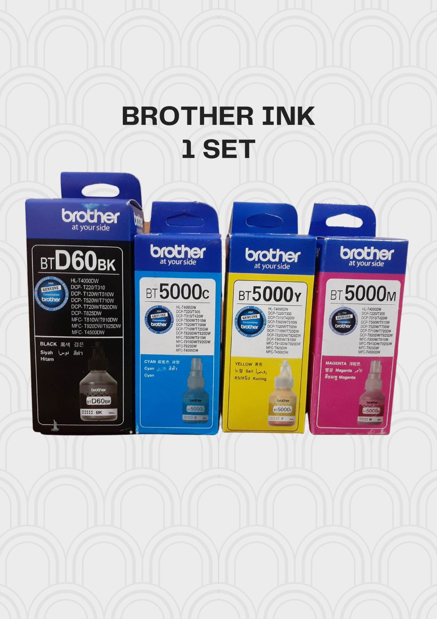 1 SET Brother BTF60BK BT5000Y BT5000M BT5000C REFILL INK FOR PRINTER HL ...