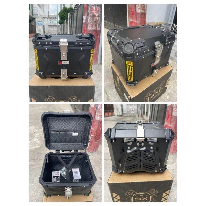 SEC 45LITERS ALLOY TOP BOX with Backrest & Baseplate | Lazada PH