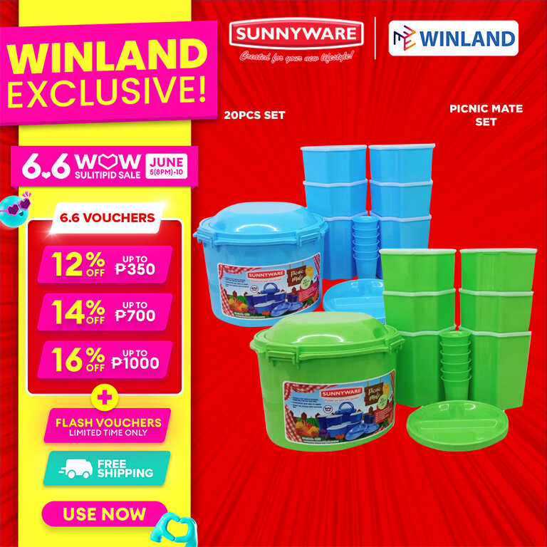 Sunnyware by Winland Stackable Picnic Mate Set - Deluxe (20pcs) 9822-A ...