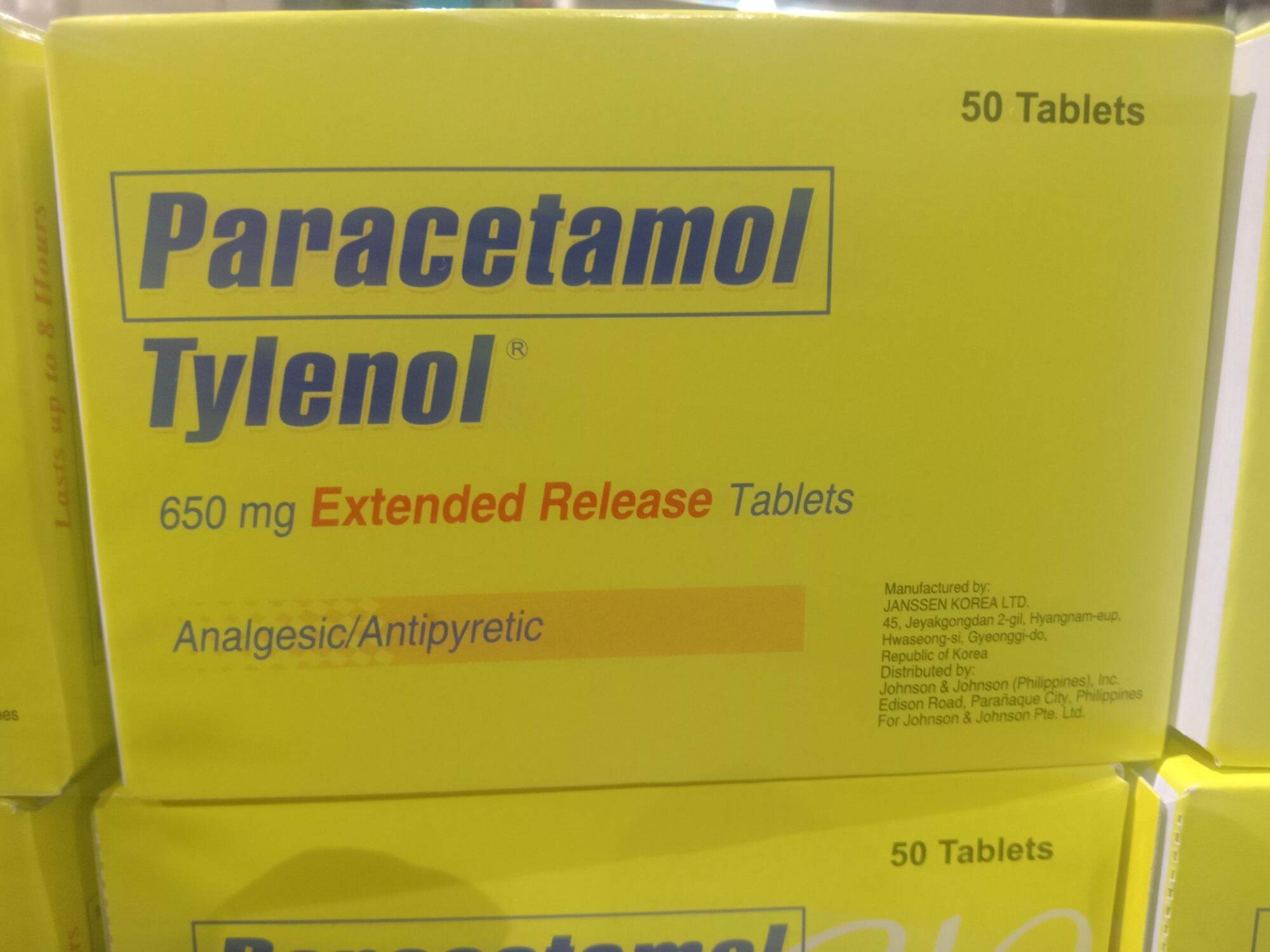 PARACETAMOL TYLENOL EXTENDED RELEASE 650MG 50CT (KOREA) 117177 | Lazada PH