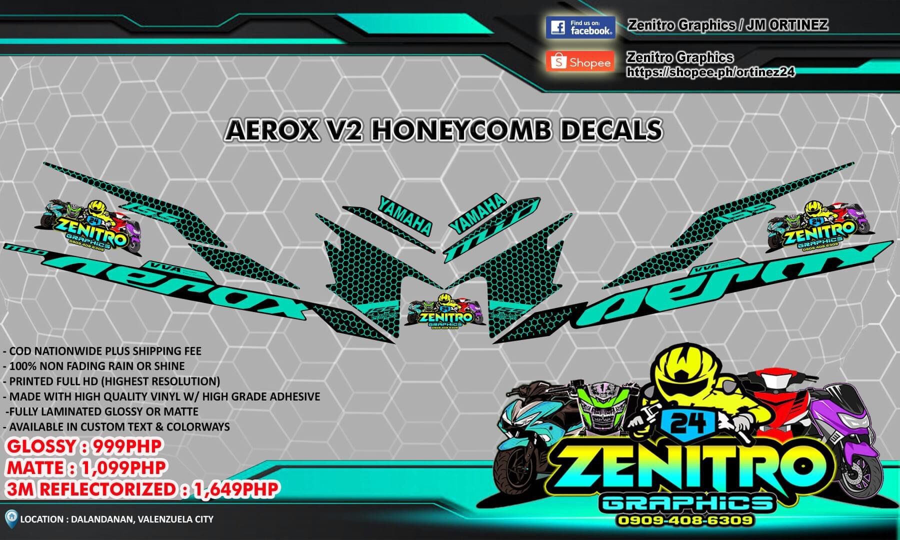 Honey comb decals for Aerox V2 | Lazada PH