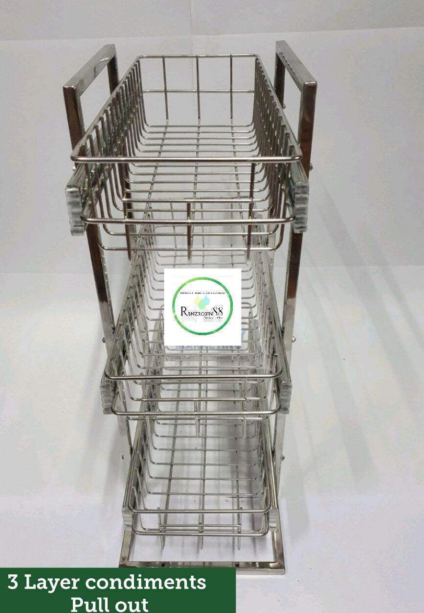 Condiments pull out with frame 304 stainless 2 & 3 layer (RenzRobin88 ...