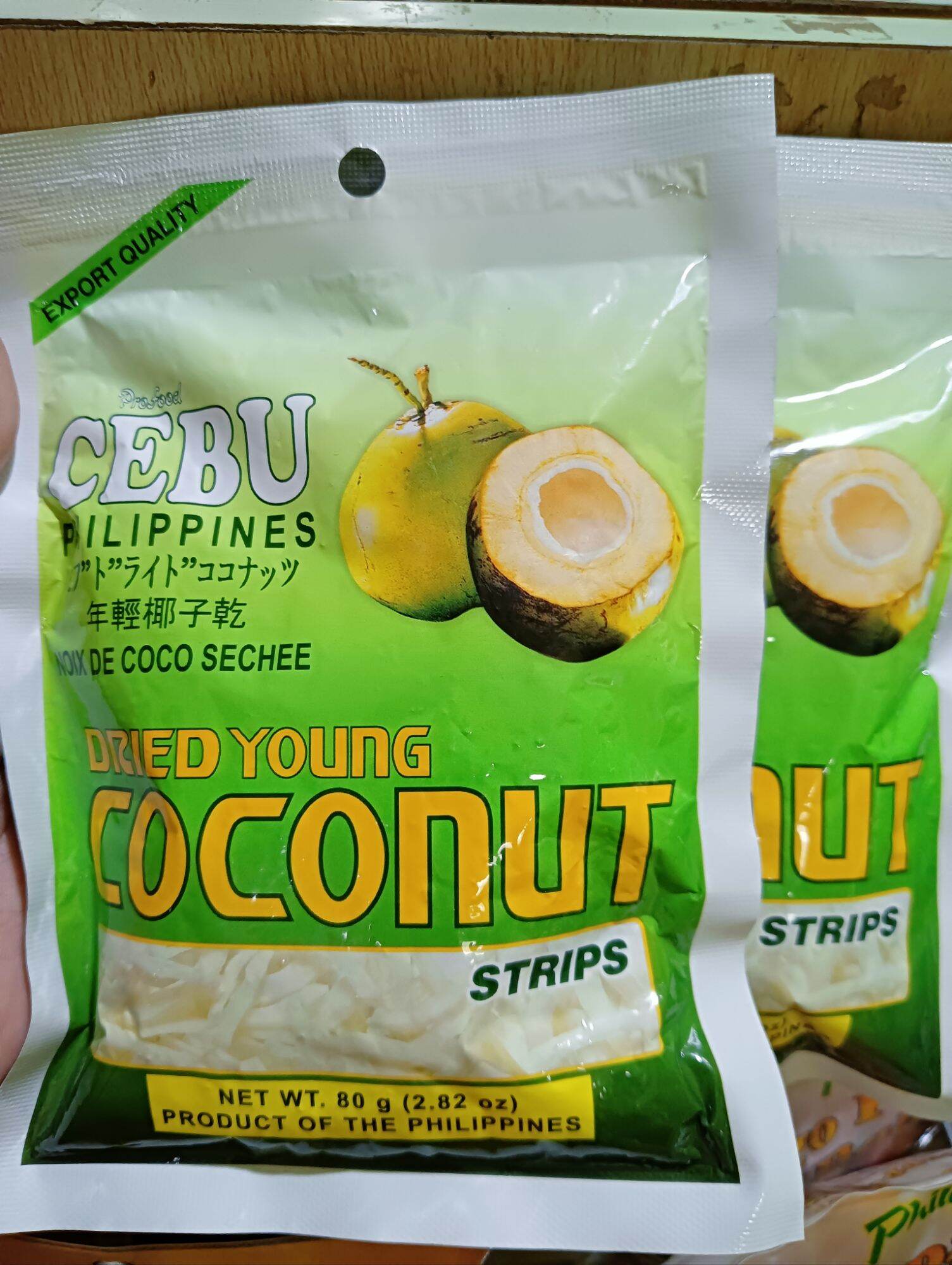 Cebu Philippines dried Young coconut strips in 80 grams per pack ...