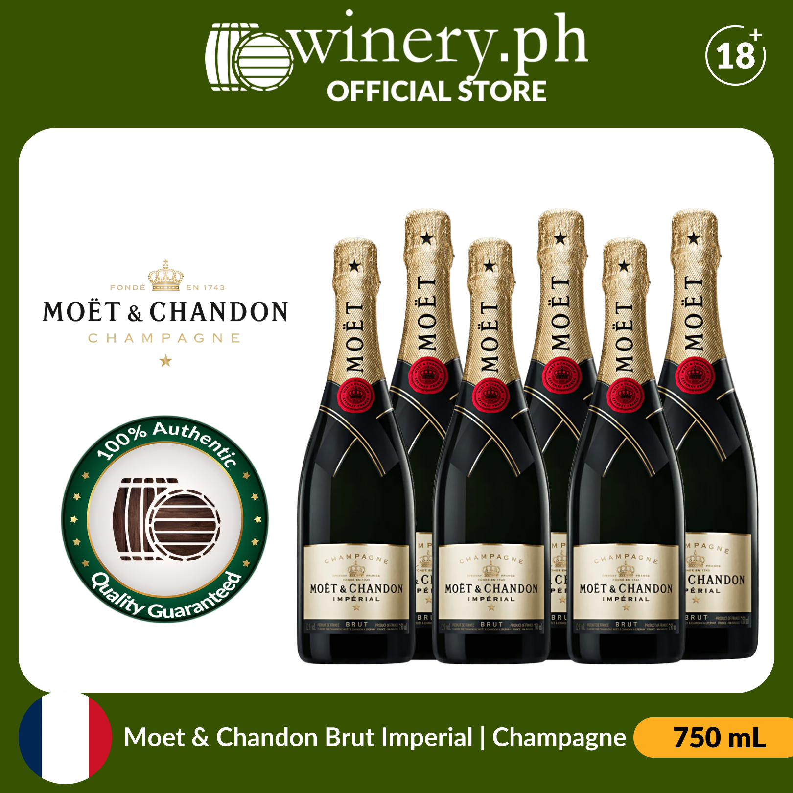 Moet & Chandon Brut Imperial - 750 ml Sixers | Champagne | WINERY.PH ...