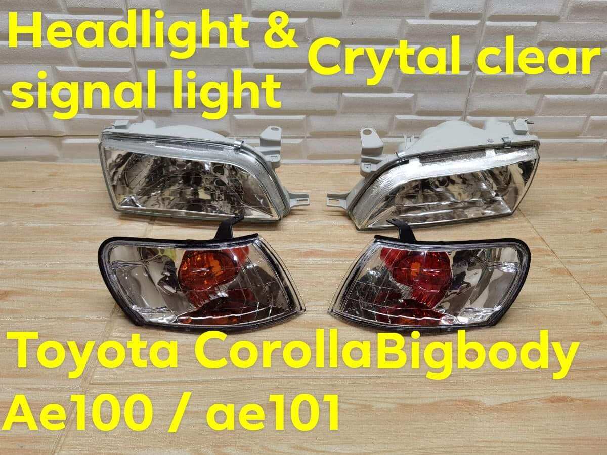 Toyota Corolla Bigbody Big body Headlight GLASS TYPE with corner light ...