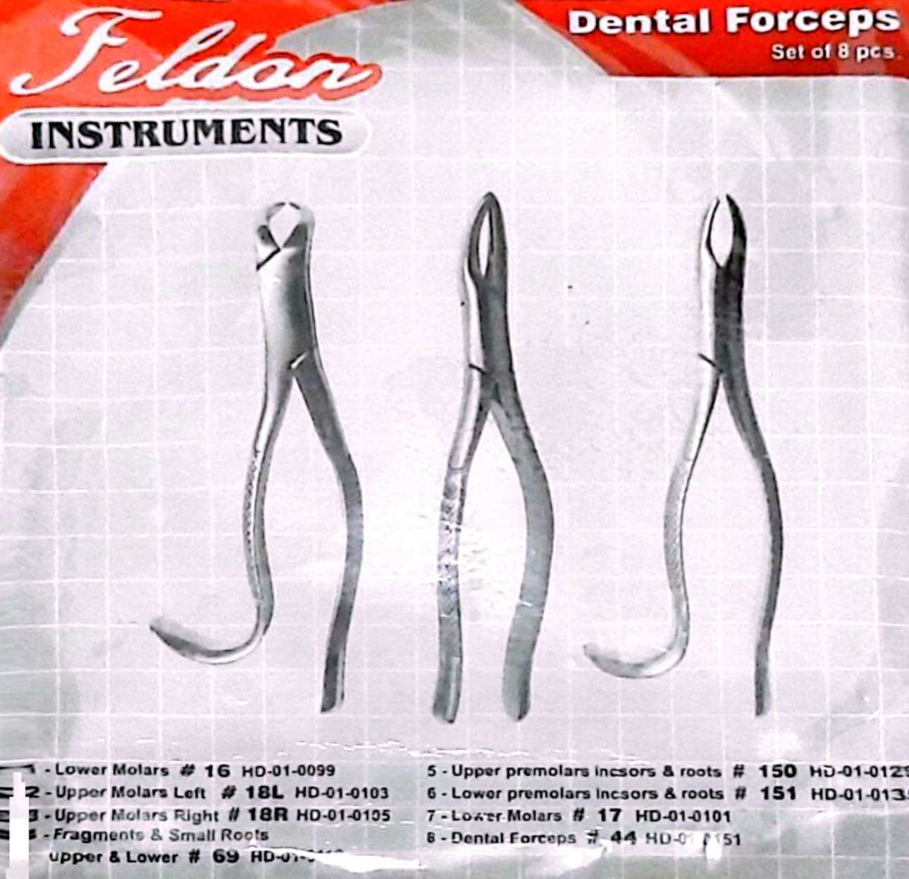 Extraction Forceps Set of 8 pcs FELDON Dental Set ADULT | Lazada PH