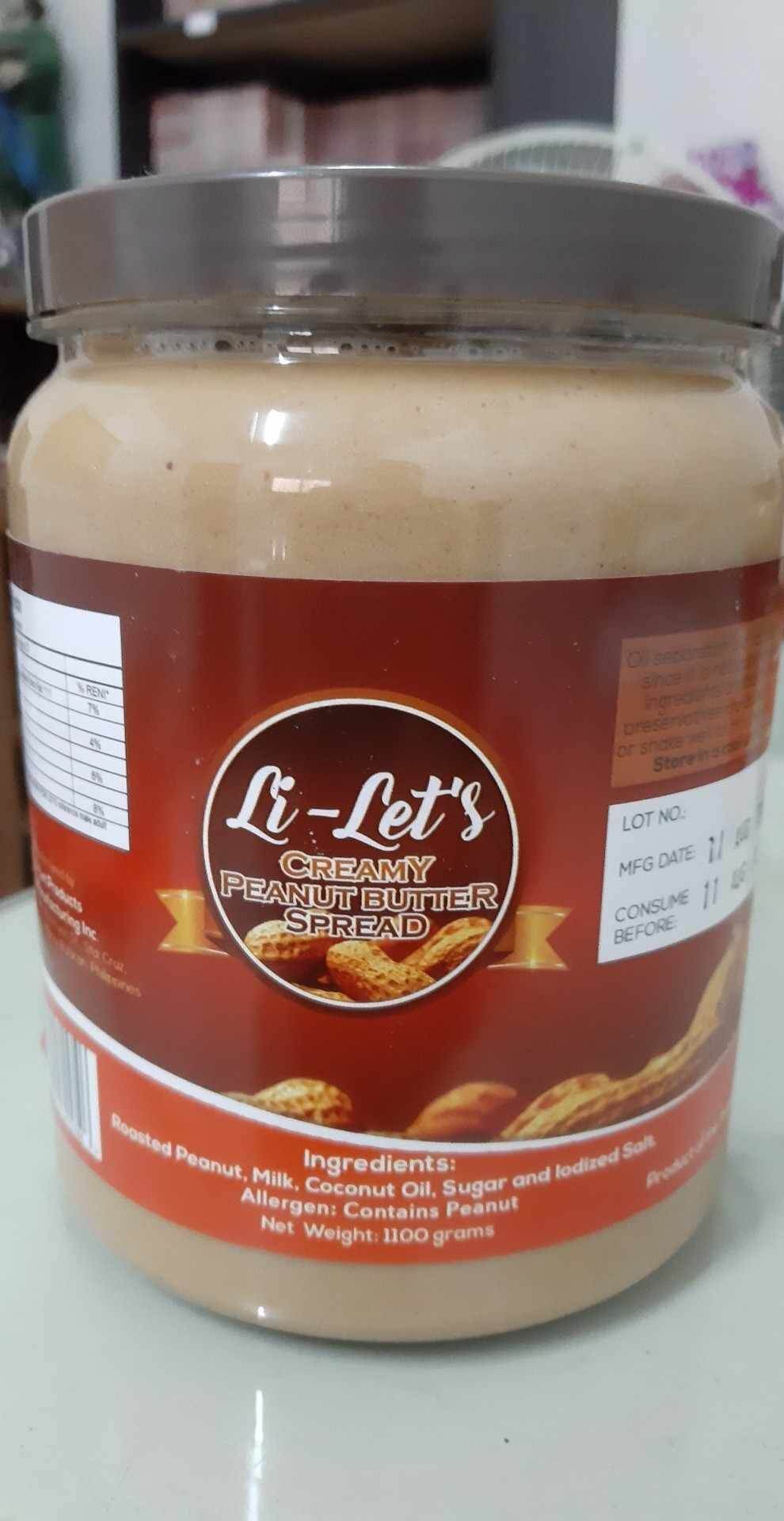 Lilet's creamy peanut butter , Lilets spread various sizes available ...