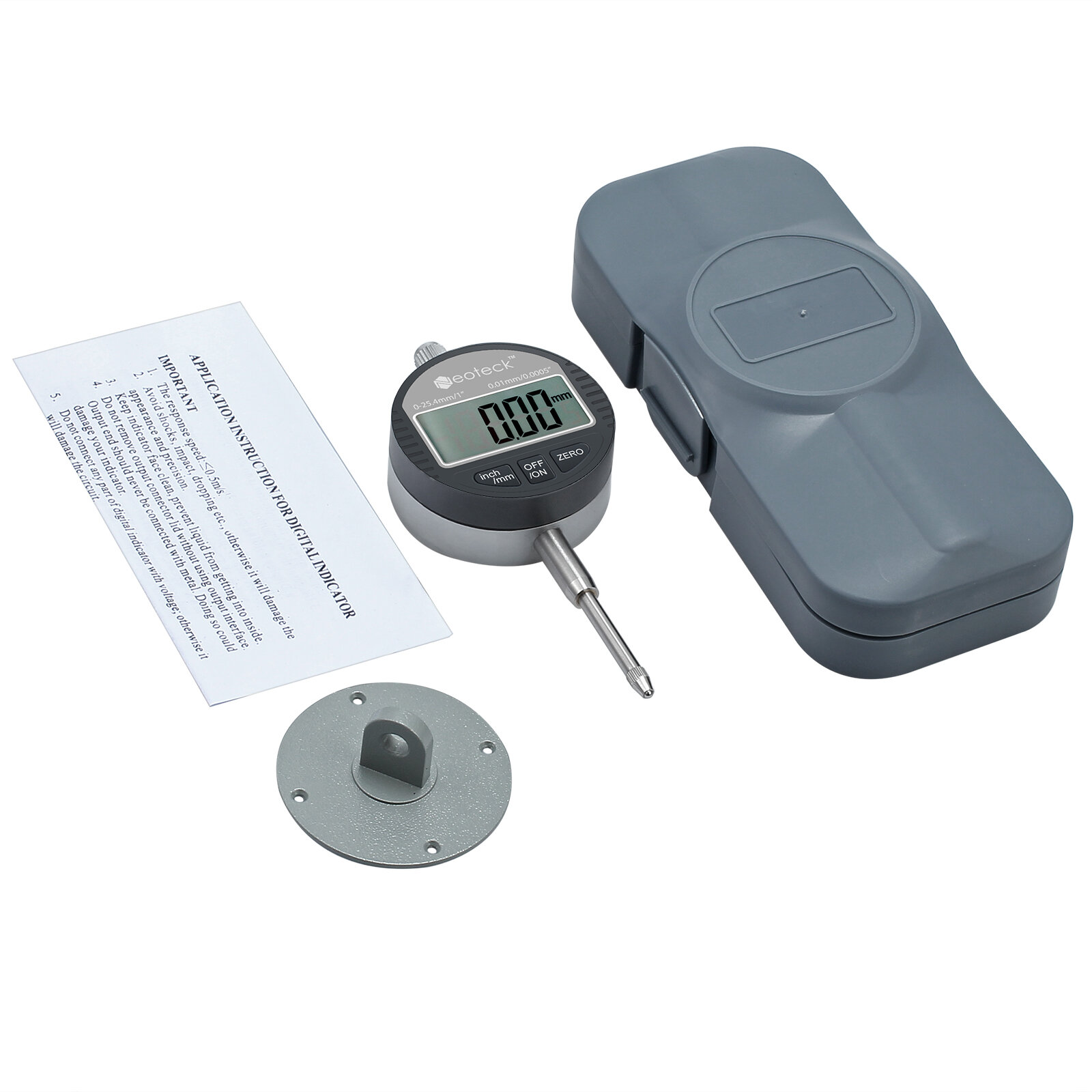 Neoteck DTI Digital Dial Indicator 0.01/.0005'' Electronic Dial Test ...