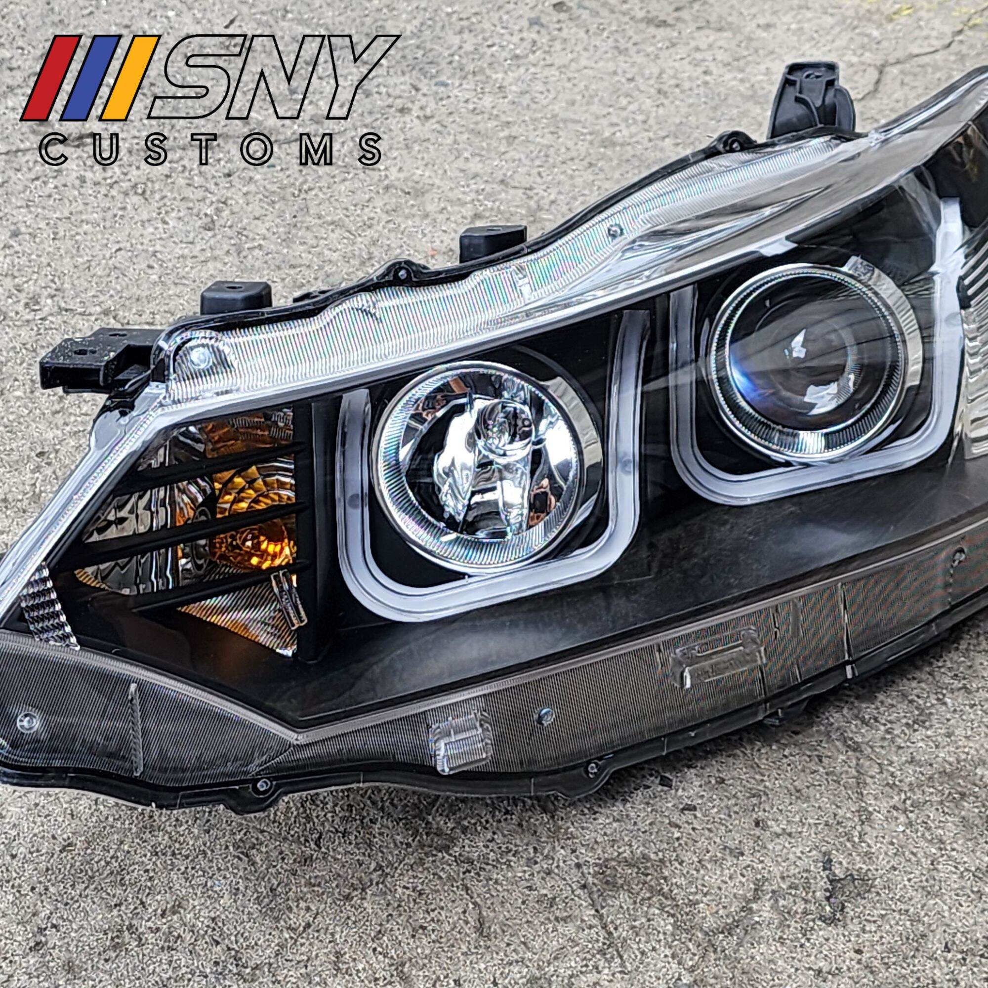 Toyota Vios Projector Headlights headlamps with led DRL and halo Angel ...