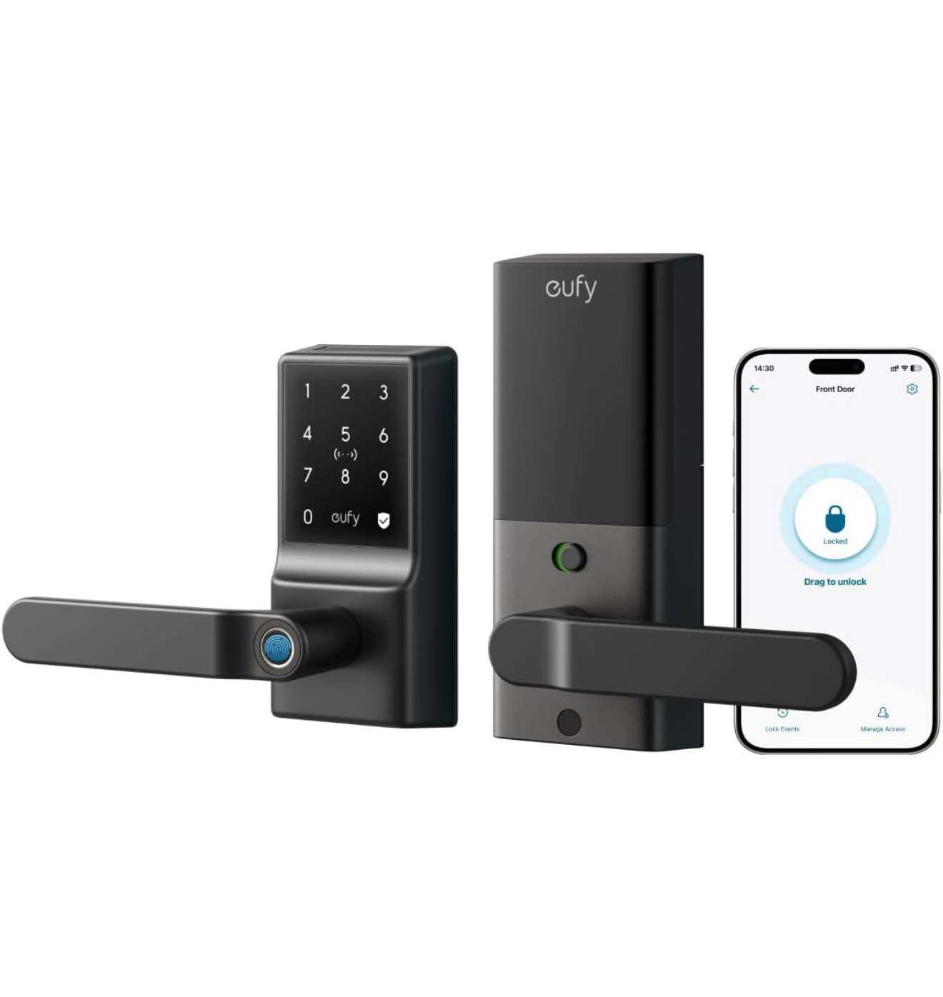 eufy Smart Lock C33, Keyless Fingerprint Door Lock w/ Handle ...