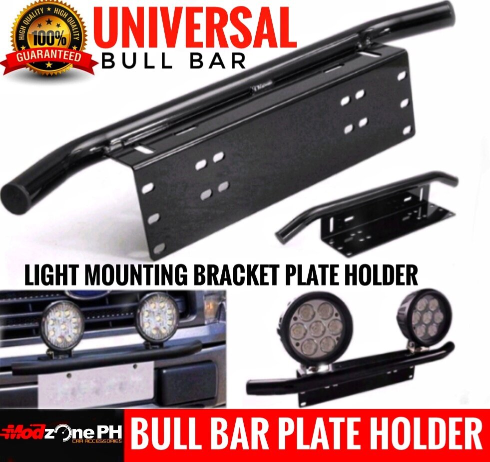 UNIVERSAL BULL BAR LIGHT MOUNTING BRACKET LICENSE PLATE HOLDER FRONT ...