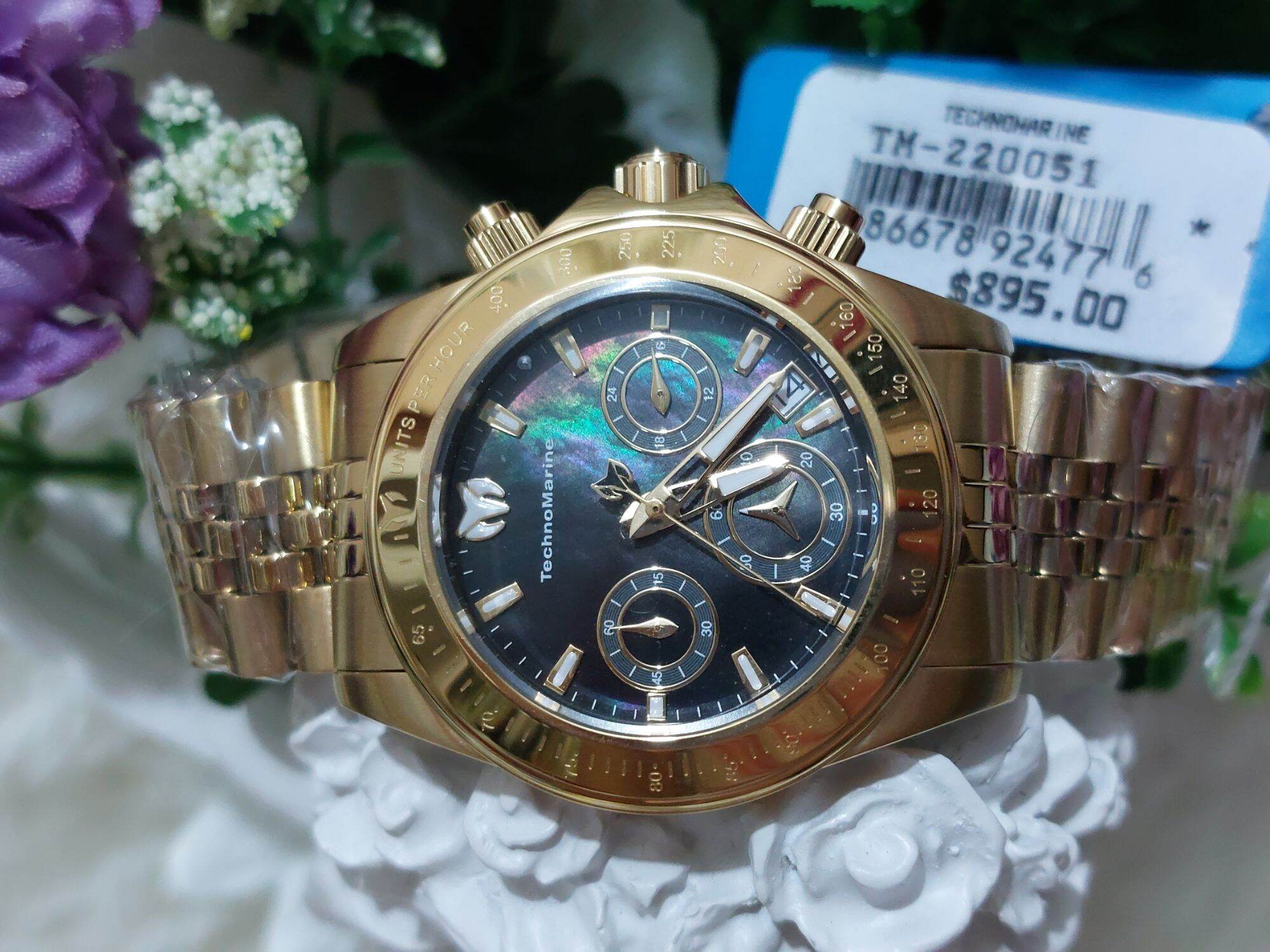 TechnoMarine MANTA RAY Women's Watch, Gold, Mother of Pearl Dial, 38mm ...