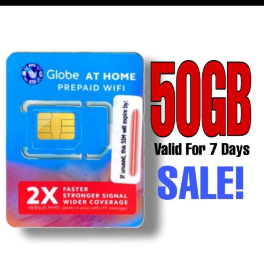 SMART BRO SIM FREE UNLI DATA/globe at home sim 50gb free load/ SMARTBRO ...