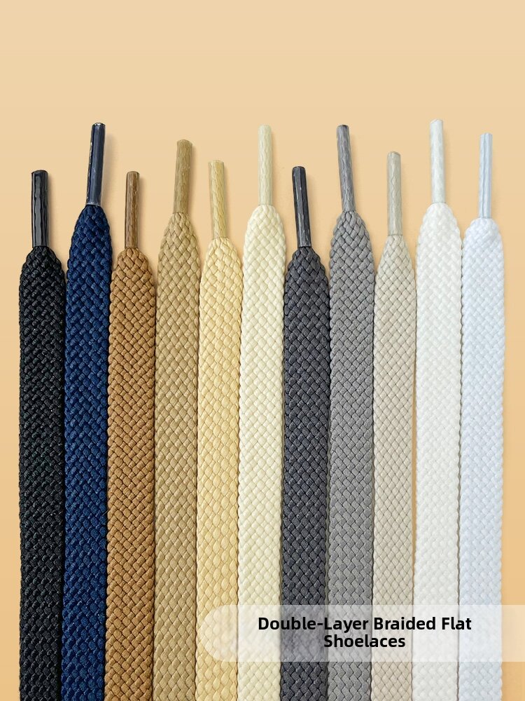 Unisex Flat Sporty Laces Anti-Ball for Casual Shoes Double Layer Rope ...
