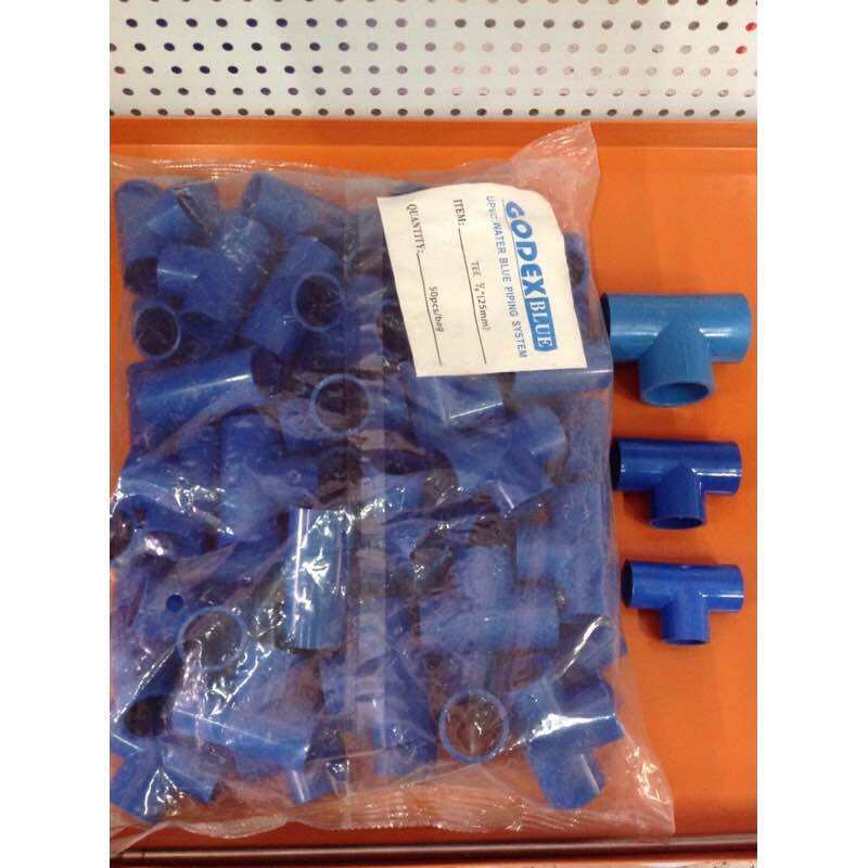 pvc blue tee 1/2" 3/4" 1" 50pcs 100 pcs | Lazada PH