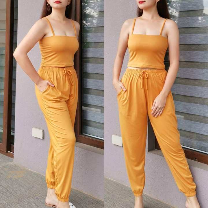 JOLINA TERNO JOGGER AND CROP TOP. FIT UP TO MEDIUM FRAME. | Lazada PH