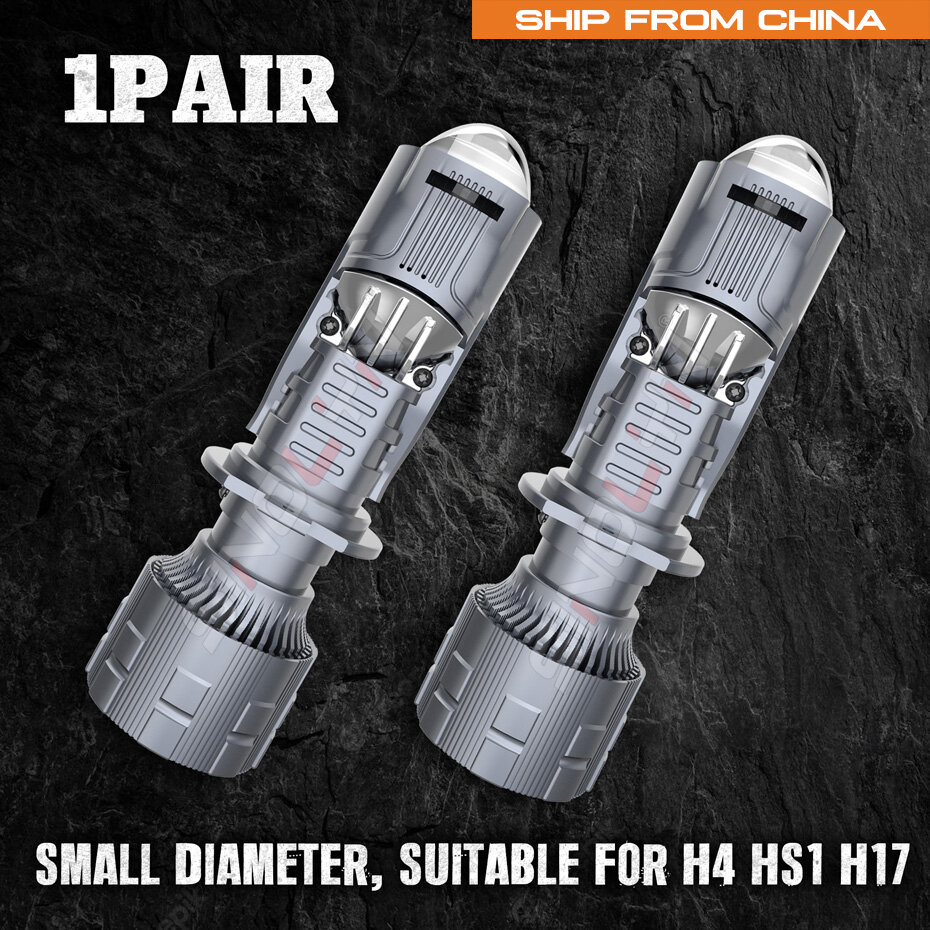 Sinolyn H4 HS1 H17 Headlight Canbus 100W Lamp Bi LED Hyperboloid Mini ...