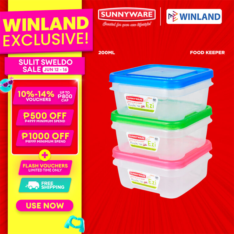 Sunnyware by Winland 0.2L | 200mL EZI Food Saver Keeper Storage ...