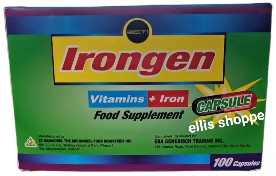 Ironvit / Irongen Vitamins + Iron FOOD SUPPLEMENT Box of 100 Capsules ...