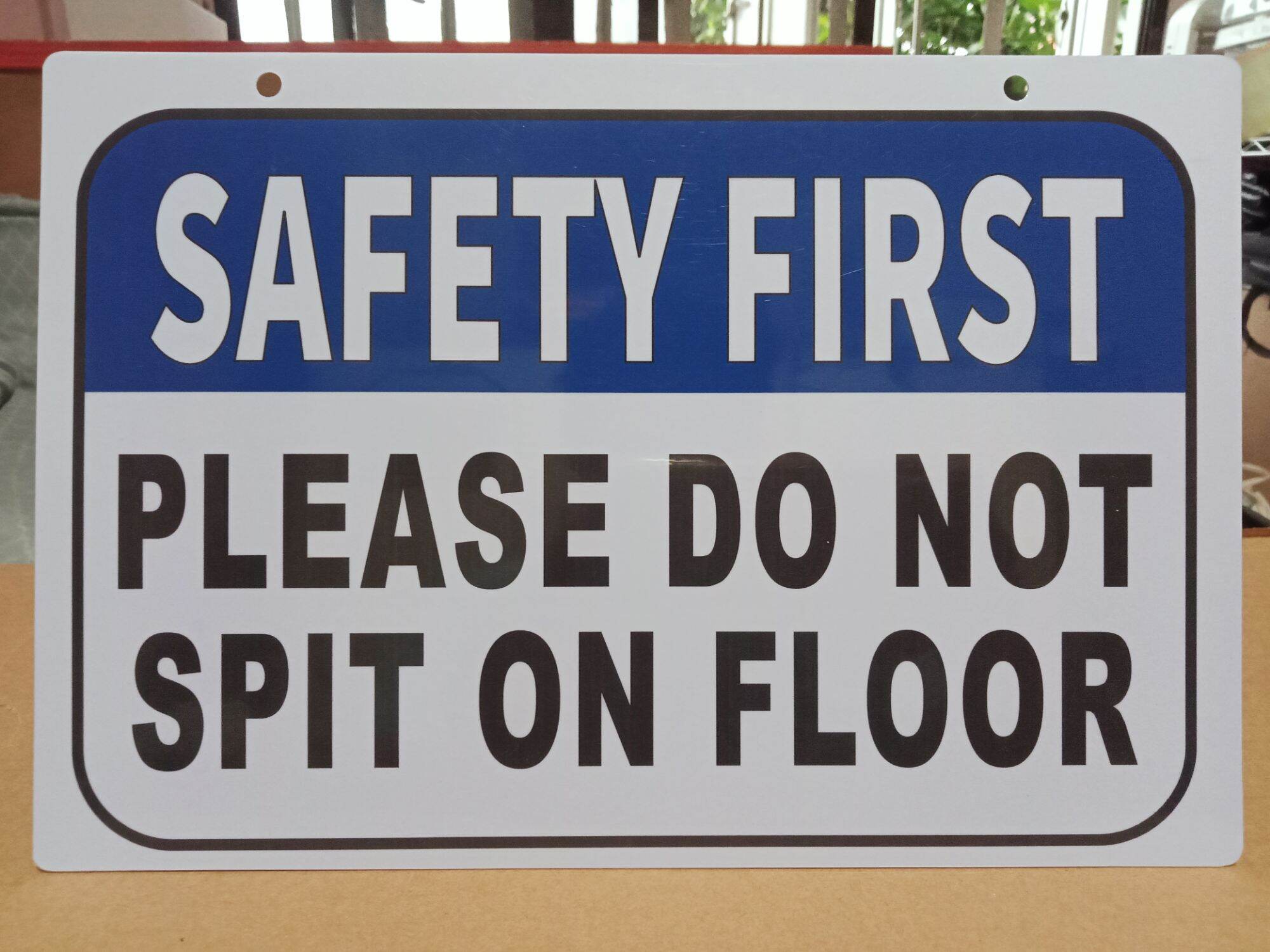 Safety First Do Not Spit On Floor PVC Signage 7.8x11 inches | Lazada PH