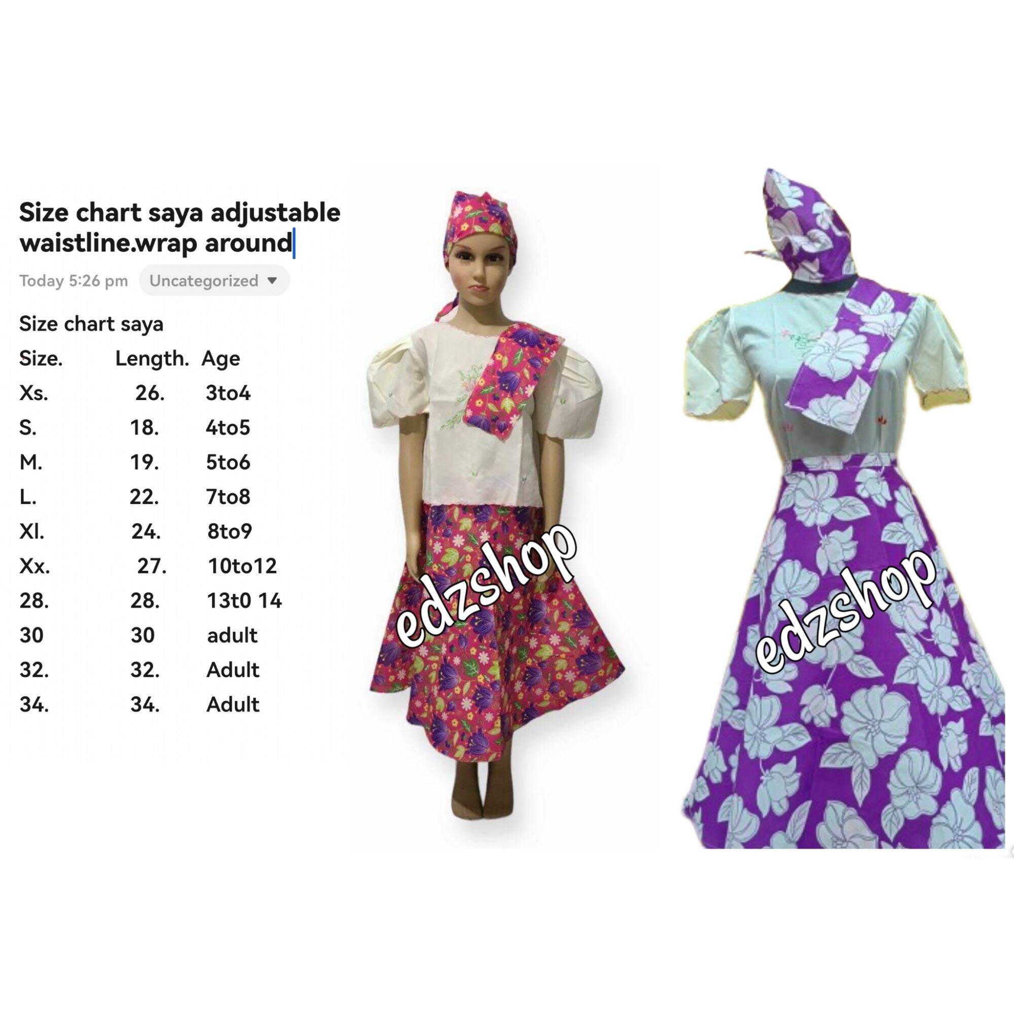 kimuna set (KIDS TO ADULT)costume buwan ng wika | Lazada PH